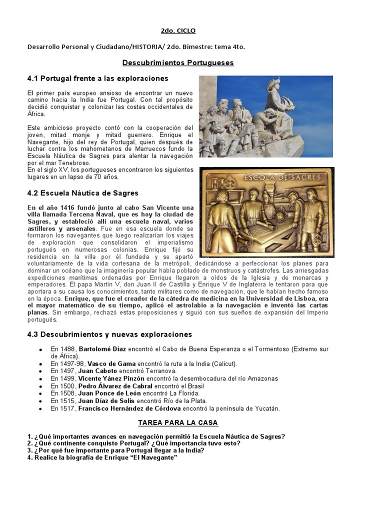 2do CICLO Historia 2do B. Tema 4to 27 de Setiembre. | PDF | Ciencias ...