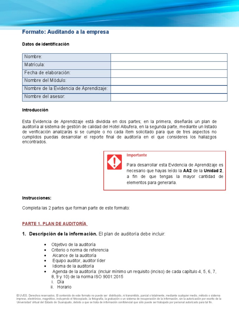 GC EA5 Formato para Evidencia VF | PDF | Calidad (comercial) | Auditoría