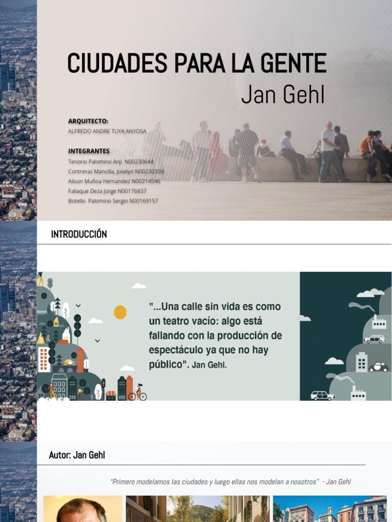 Ciudades para La Gente Jan Gehl | PDF | Peatonal | Transporte