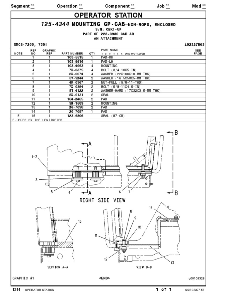 Operator Station: 125-4344 MOUNTING GP-CAB | PDF | Land Vehicles ...