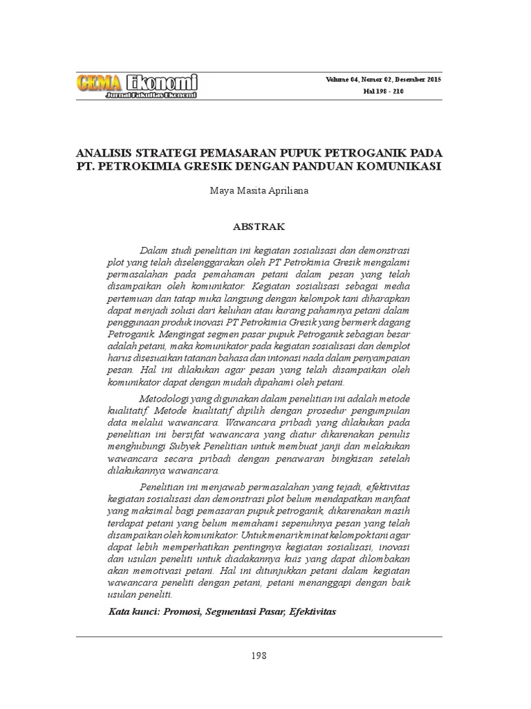 Strategi Pemasaran Pupuk Petroganik | PDF
