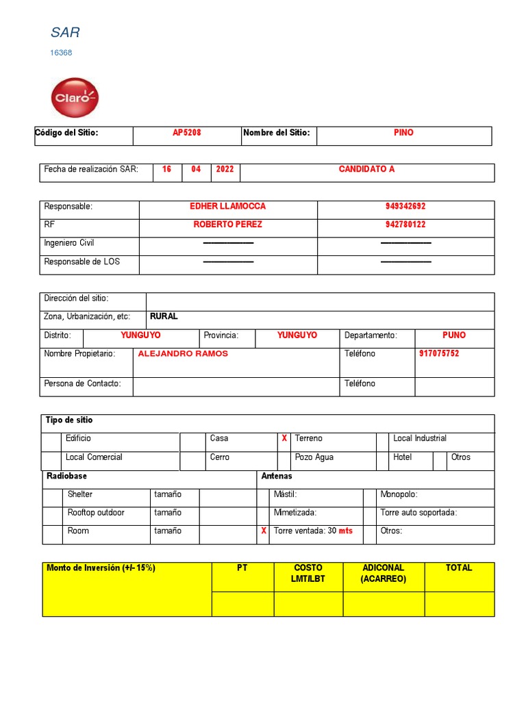 Sar - Pino - Cand A - Nuevo | PDF