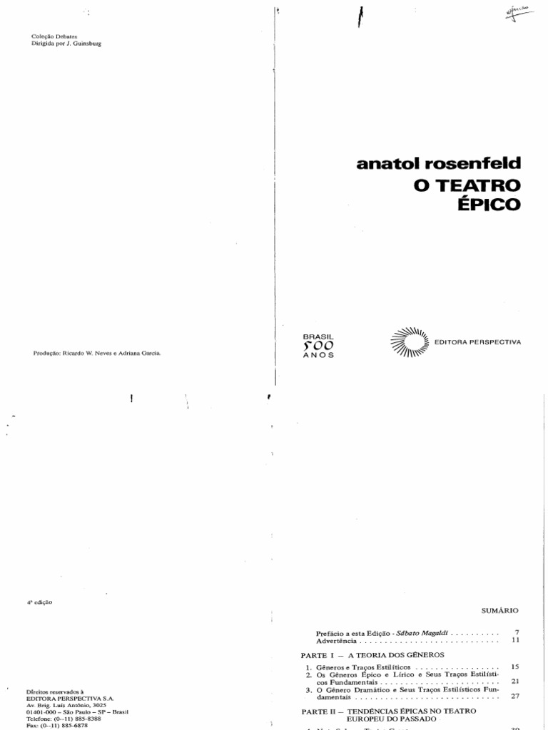 Anatol Rosenfeld A Teoria Dos Generos | PDF