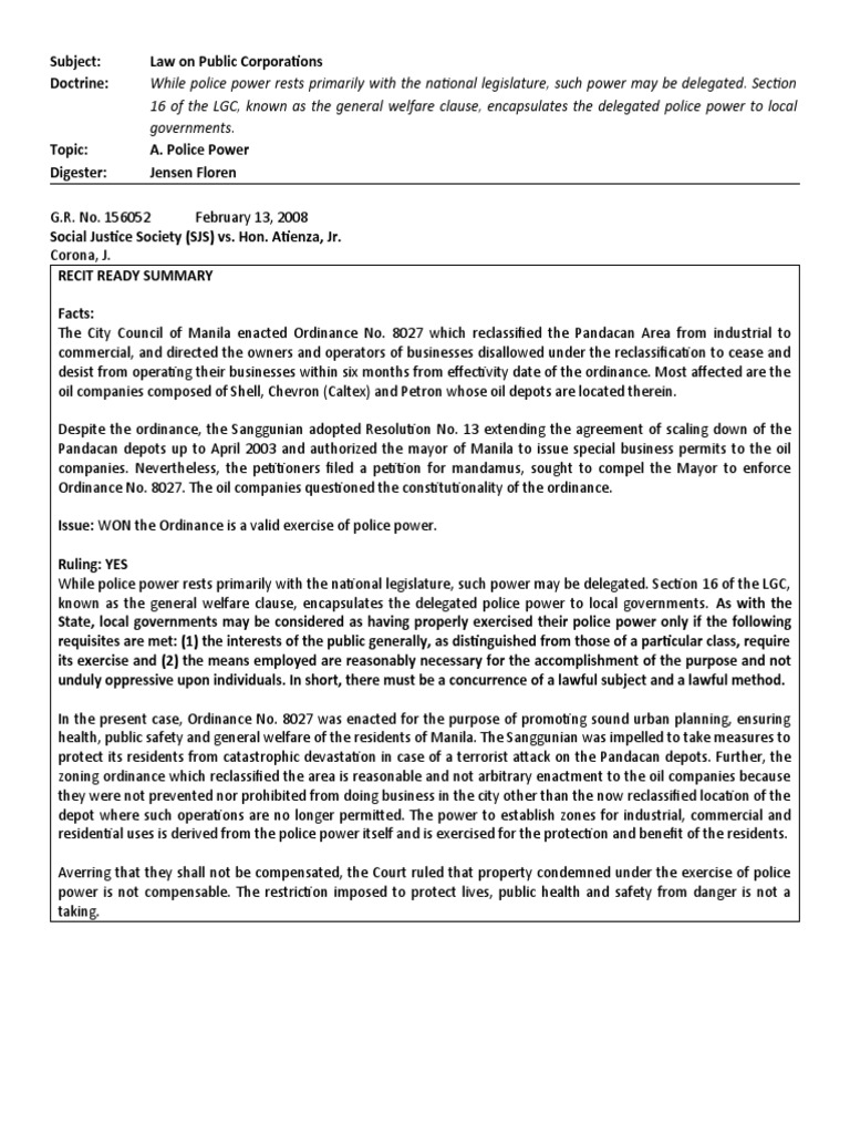 Social Justice Society (SJS) vs. Hon. Atienza, Jr. | PDF | Intervention ...