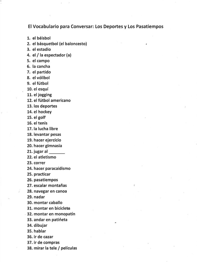 Los+Deportes+ +pasatiempos | PDF