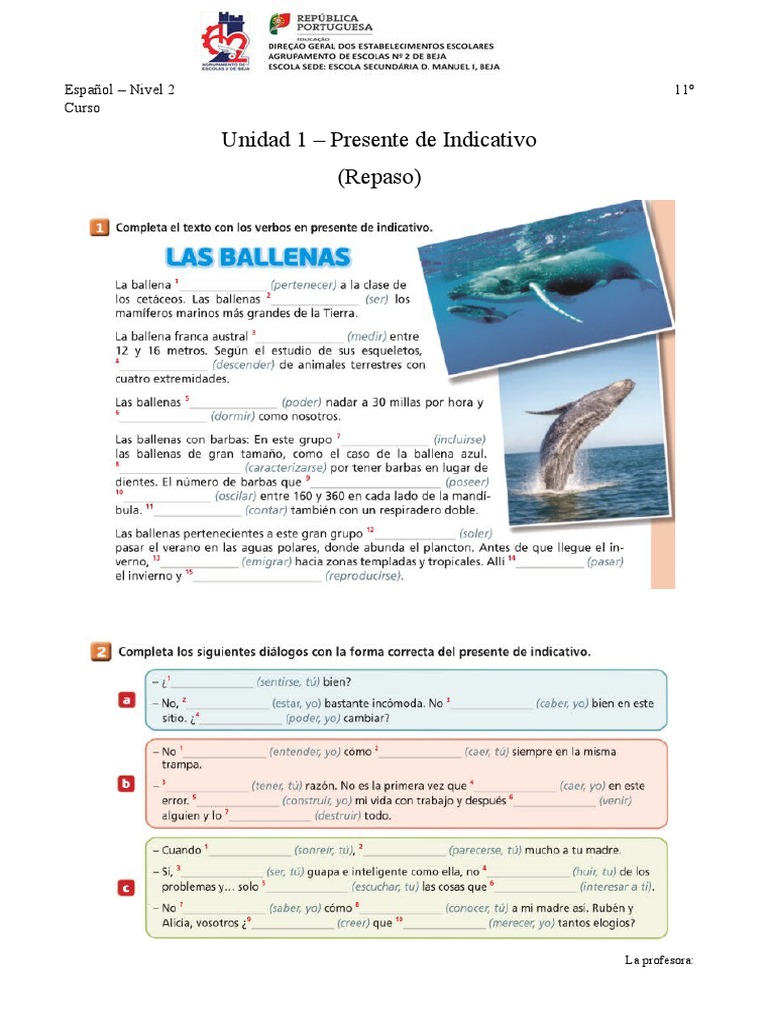 Presente de Indicativo - Repaso | PDF