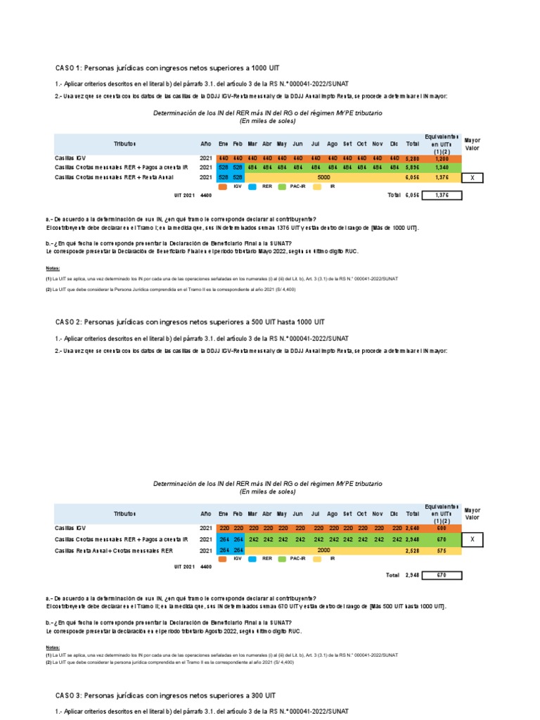 Caso Practico de DDJJ Beneficiario Final | PDF