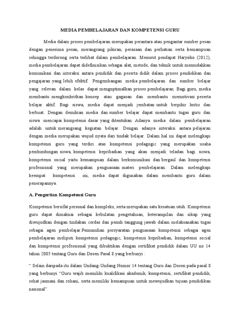 Pengertian Kompetensi Guru Dan Macam-Macam Kompetensi Guru | PDF | Karier & Perkembangan