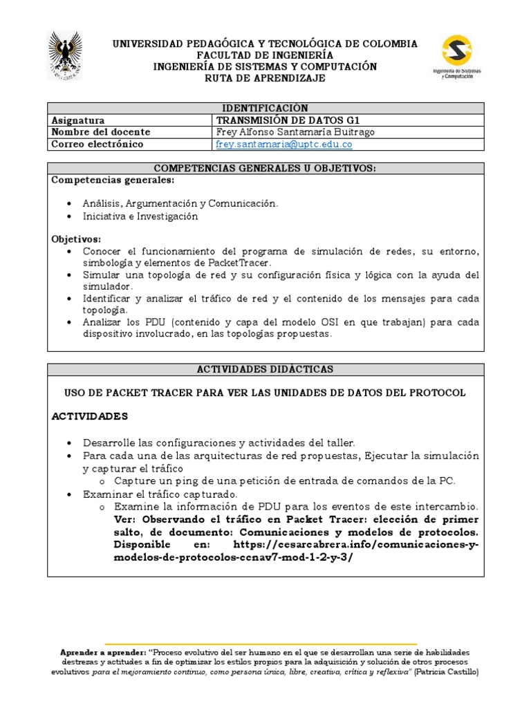 Simulación de Redes con Packet Tracer | PDF | Red de computadoras | Aprendizaje