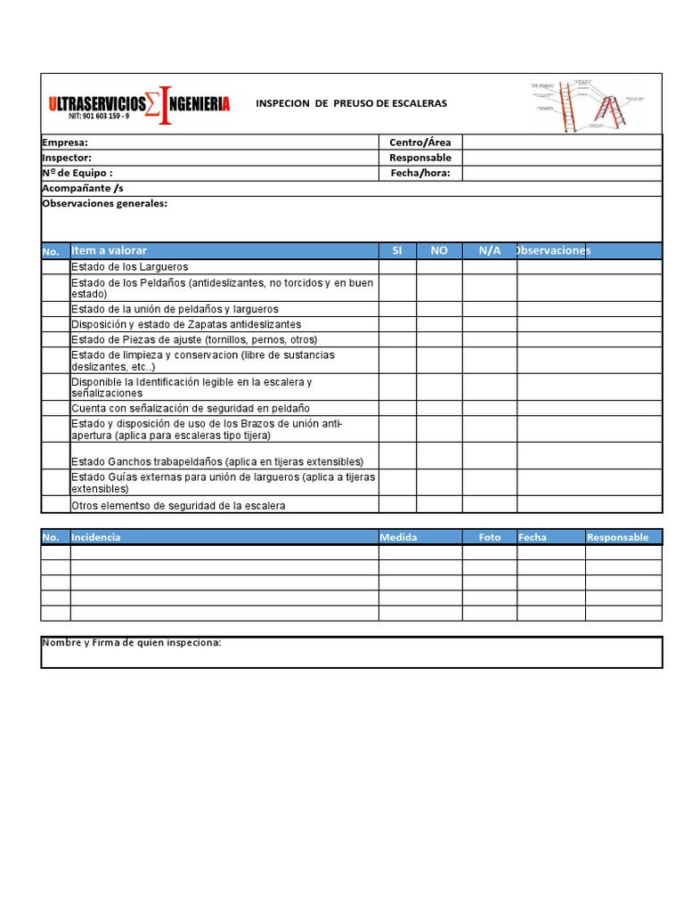 Checklist Preuso Escaleras | PDF