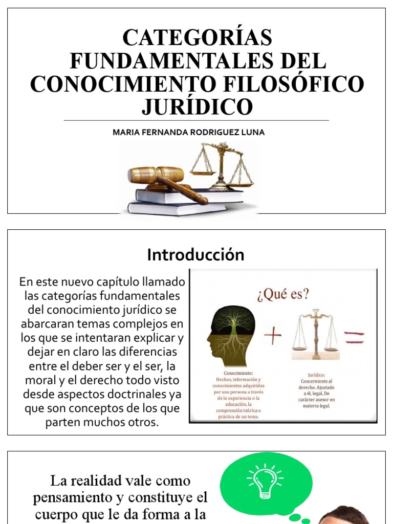 Categorías Fundamentales Del Conocimiento Filosófico Jurídico | PDF