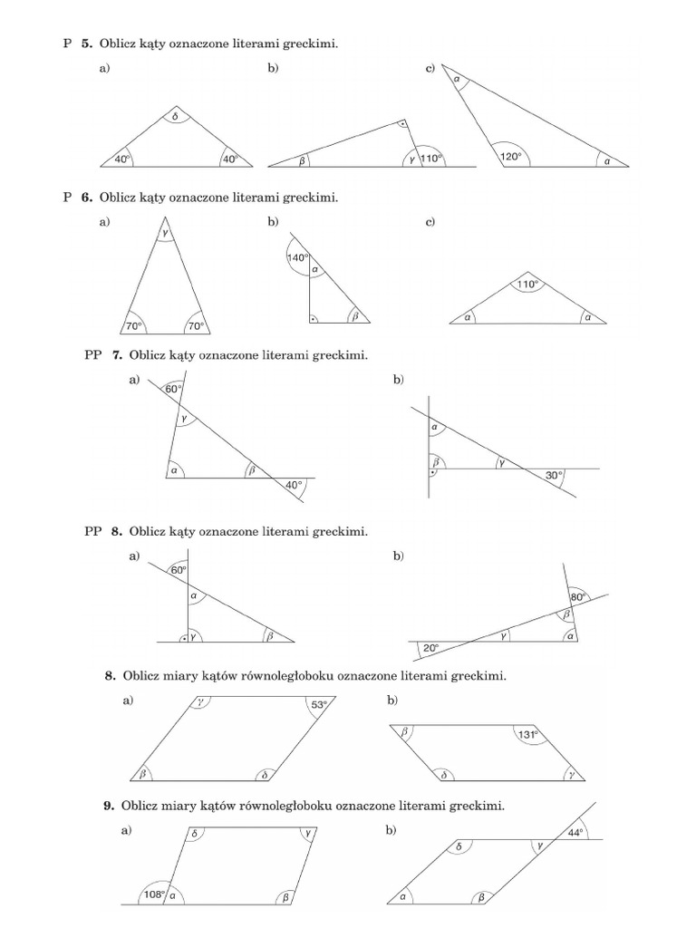 Kąty W Wielokątach | PDF