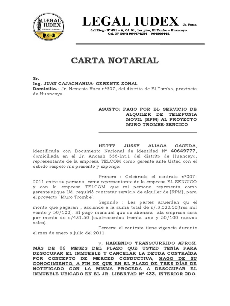 Carta Notarial | PDF