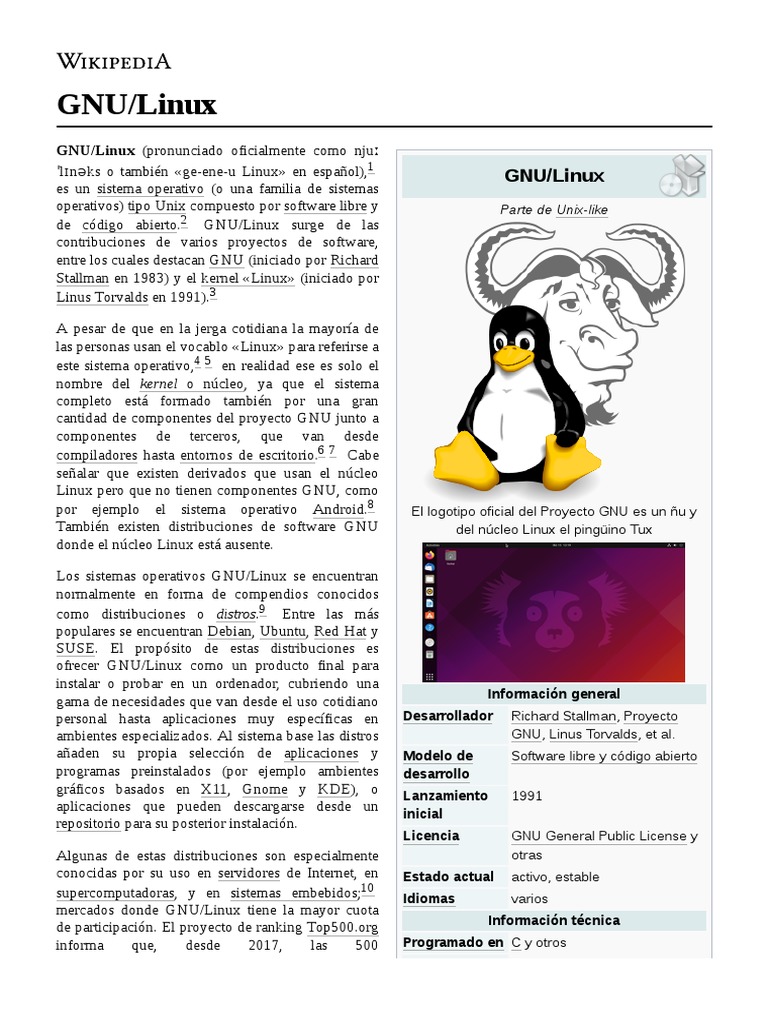 GNU Linux | PDF | Distribución de Linux | Ñu