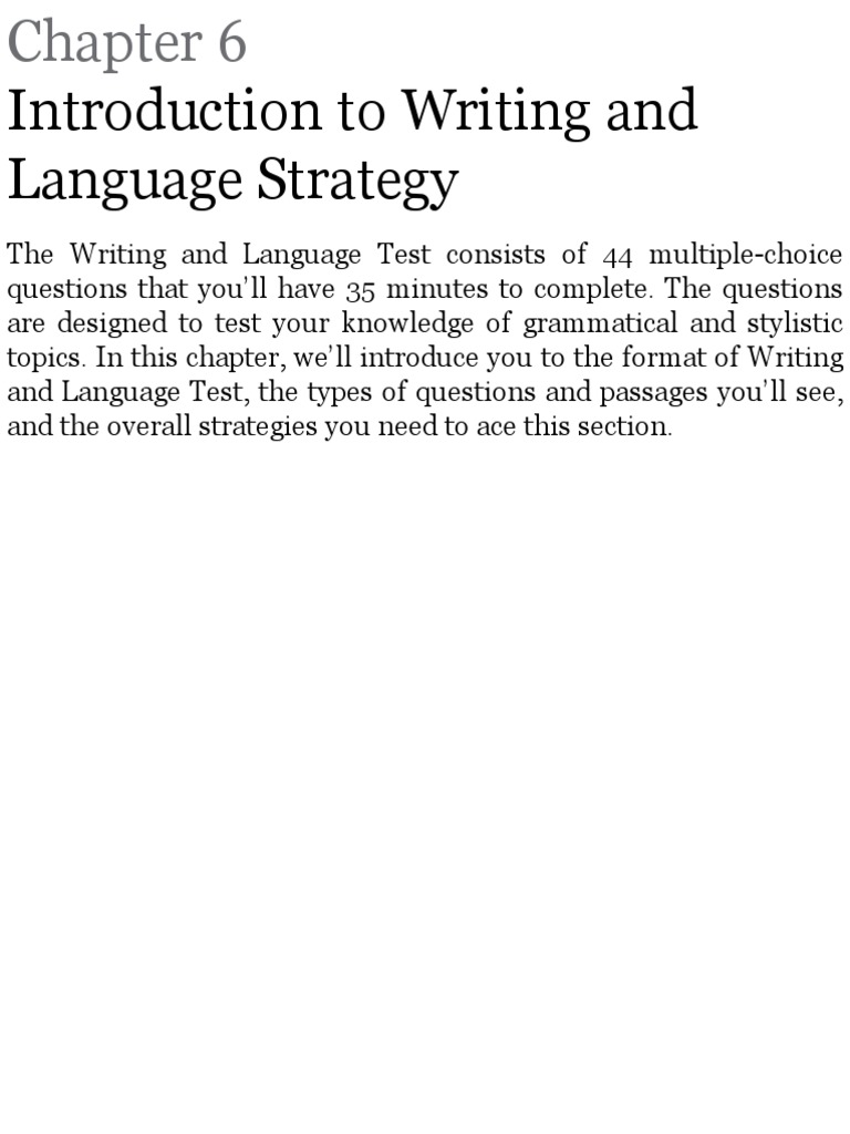 Introduction To Language and Writing Strategy | PDF | Sat | Grammatical ...