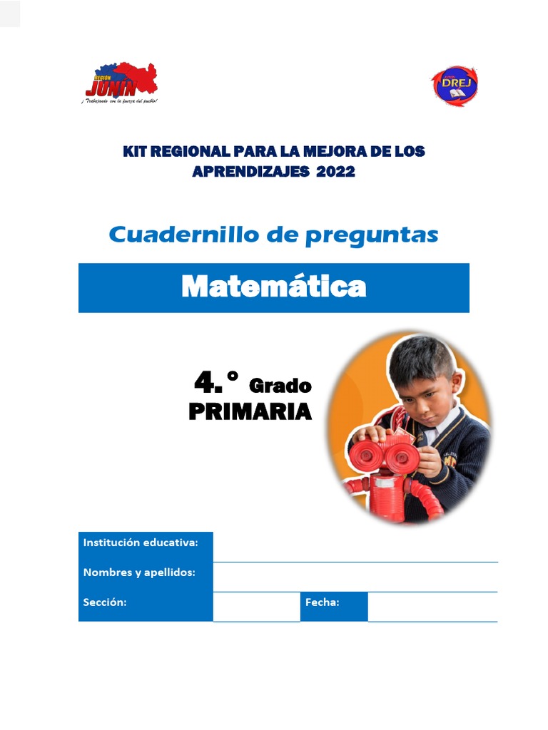 Cuadernillo de Matemáticas 4° Grado | PDF