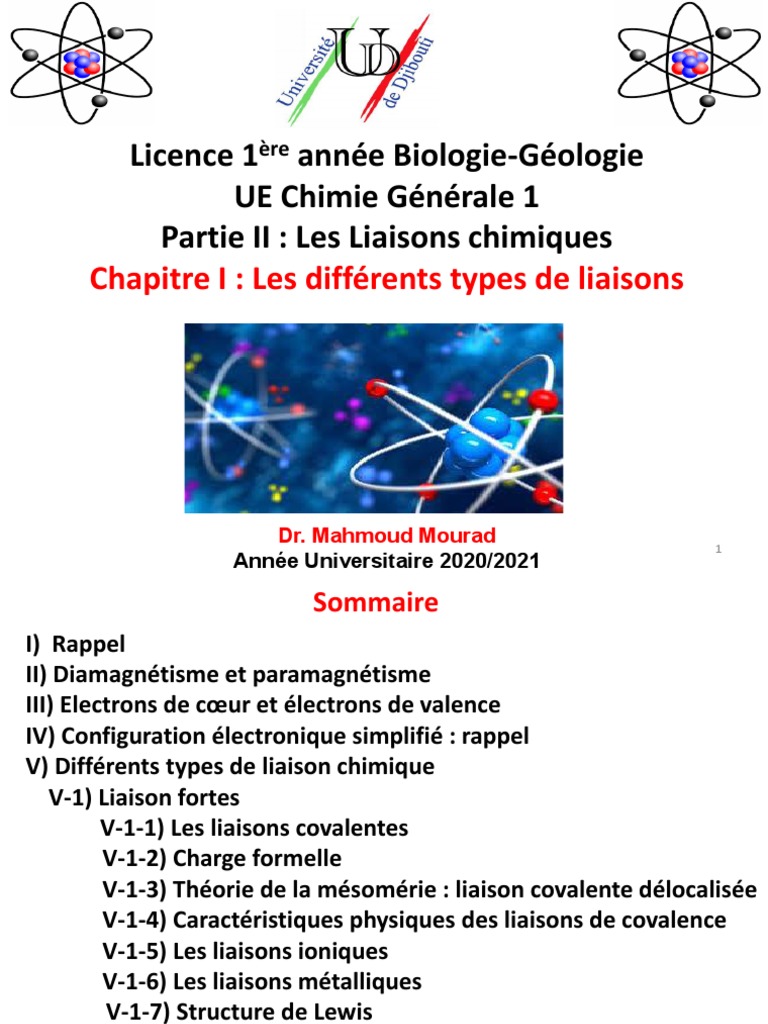Types de liaisons chimiques en chimie | PDF | Liaison chimique ...
