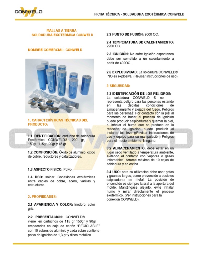 Ficha Tecnica Soldadura Conweld | PDF | Soldadura | Construcción