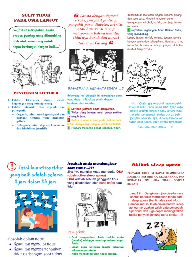 Leaflet Sulit Tidur Pada Lansia | PDF