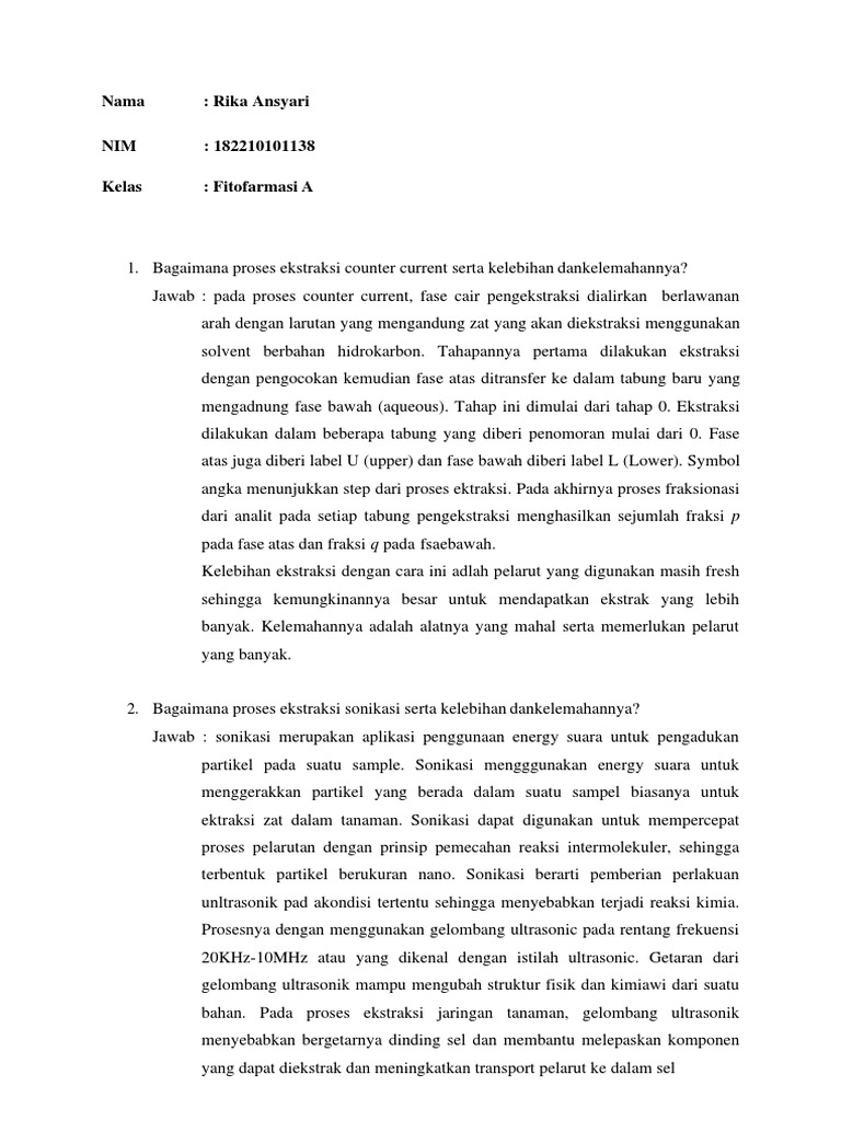 Rika Ansyari - 18-138 - Tugas Ekstraksi | PDF