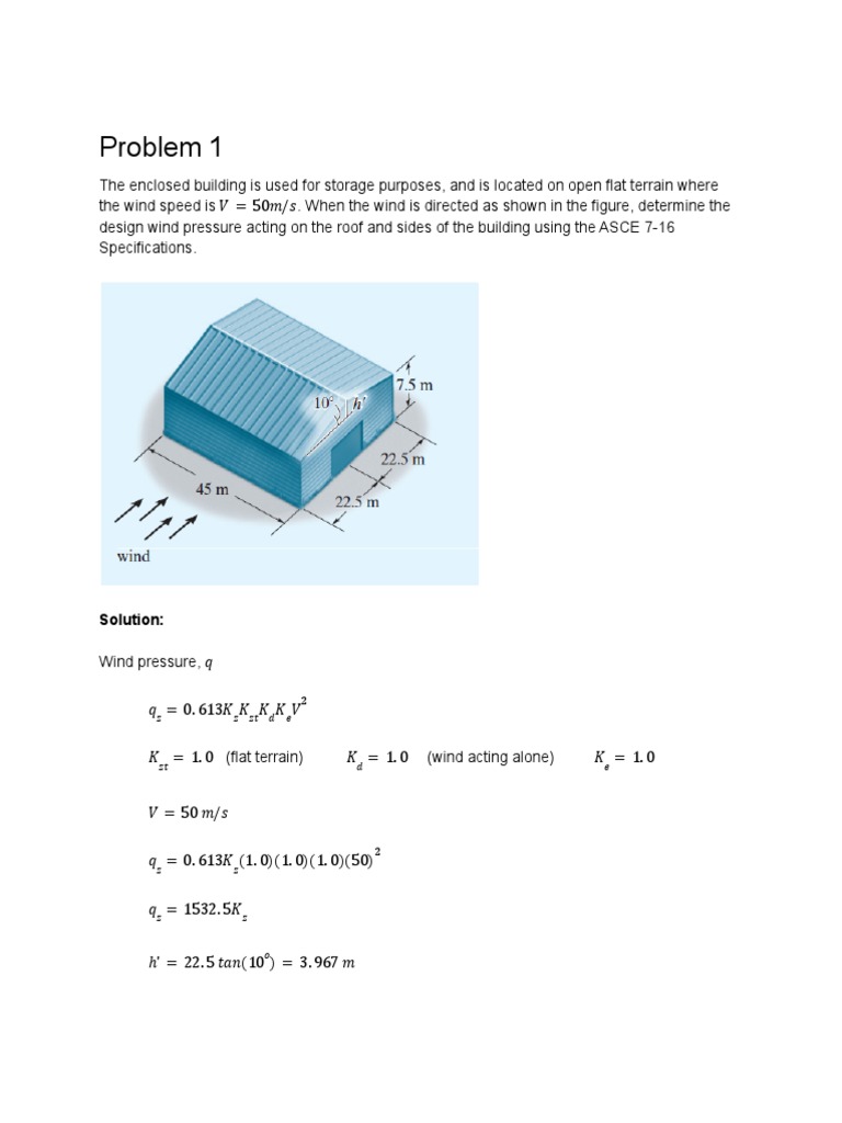 Determination of Design Wind Pressures on an Enclosed Storage Building Based on ASCE 7-16 ...