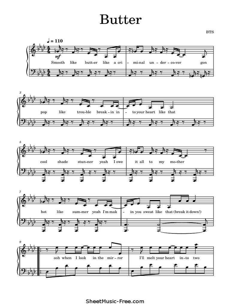Butter Sheet Music BTS | PDF