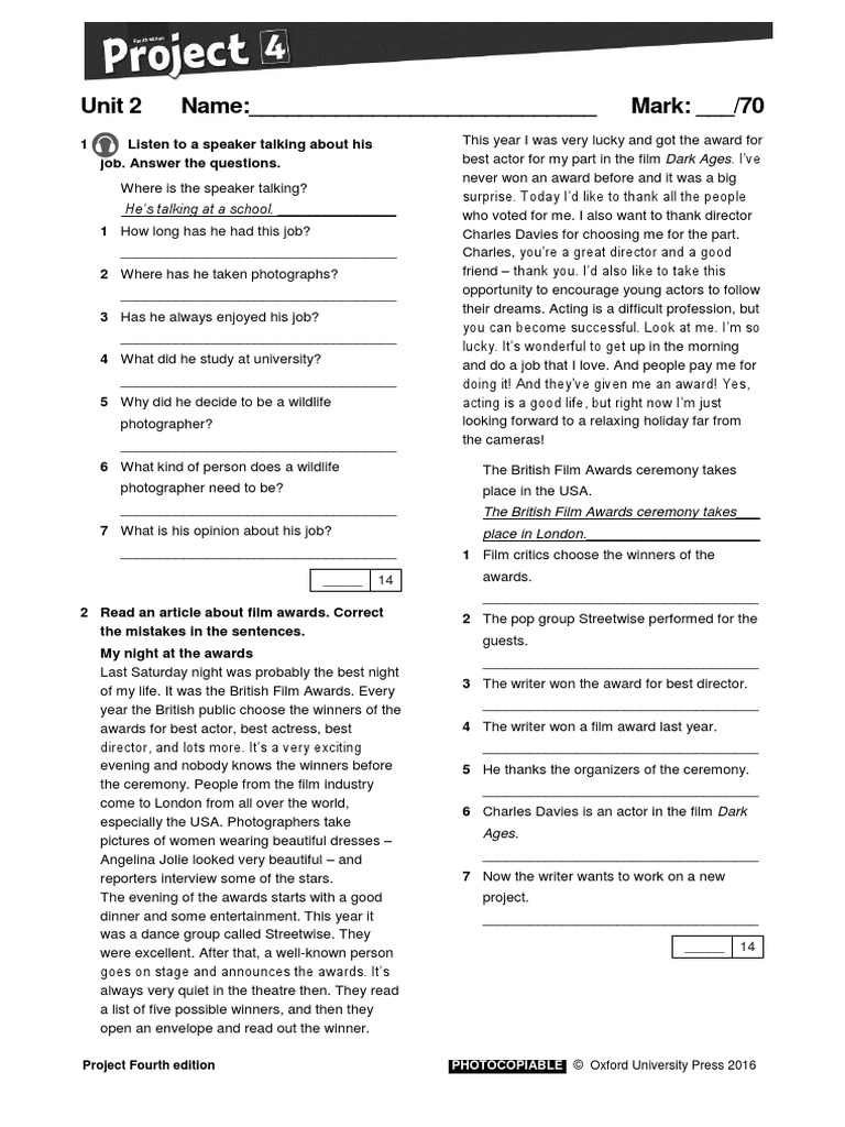 Unit 2 Testik | PDF | Actor