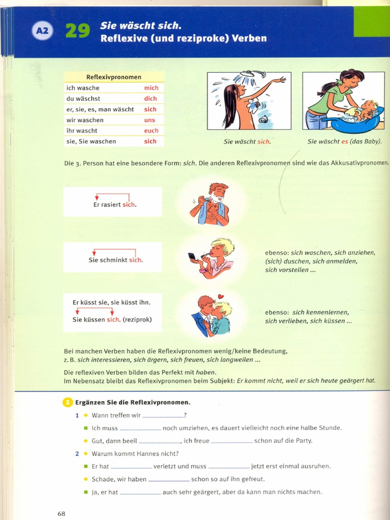 29-Reflexive Und Reziproke Verben (A2) - Interaktiv | PDF