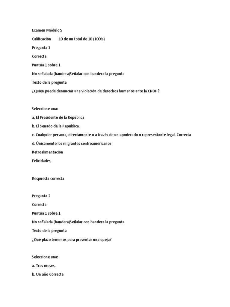 Examen Módulo 5 | PDF | Violación | Derechos