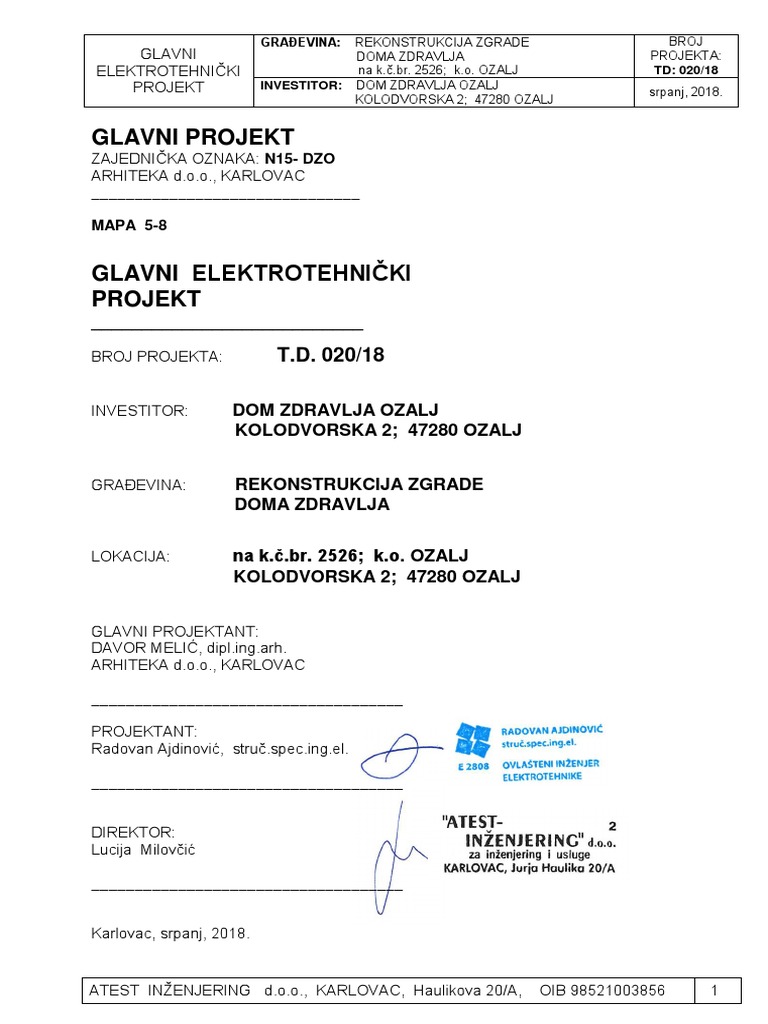 Mapa 5 Elektroprojekt Dzozalj | PDF