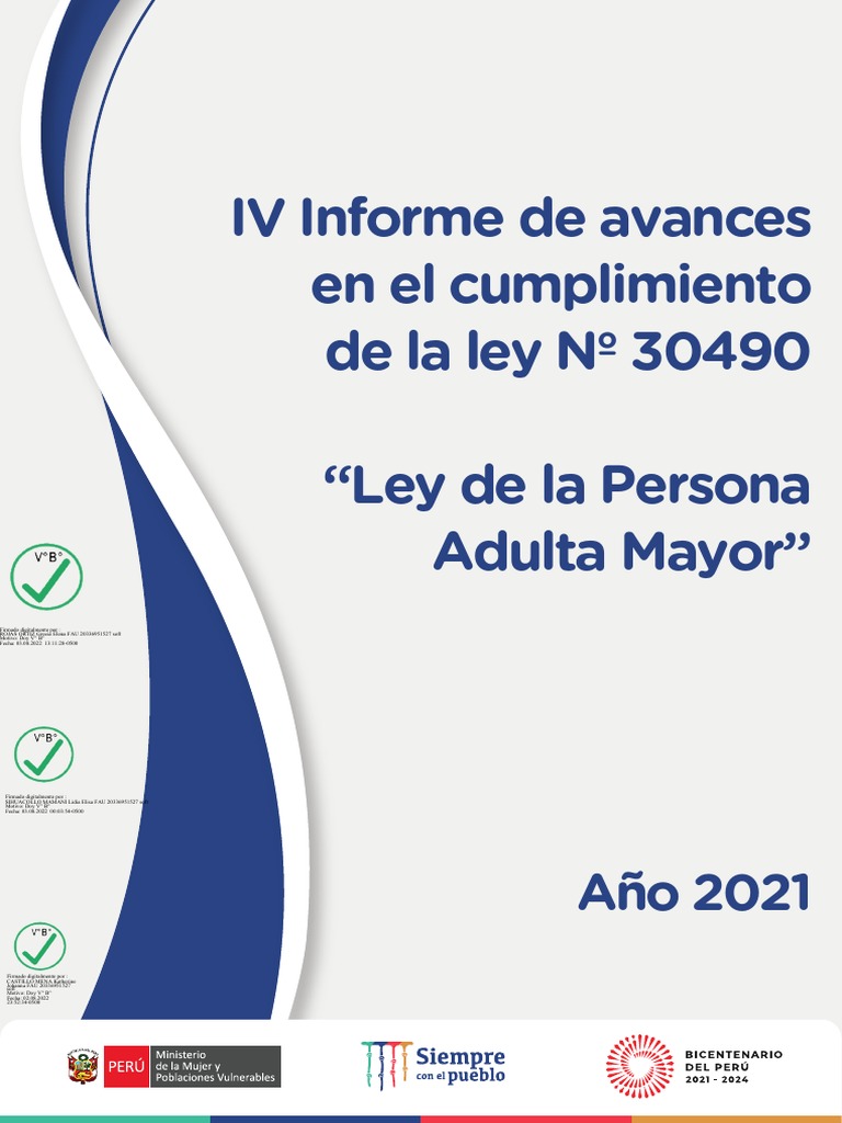 IV Informe de avances en el cumplimiento de la Ley N° 30490 "Ley de la ...