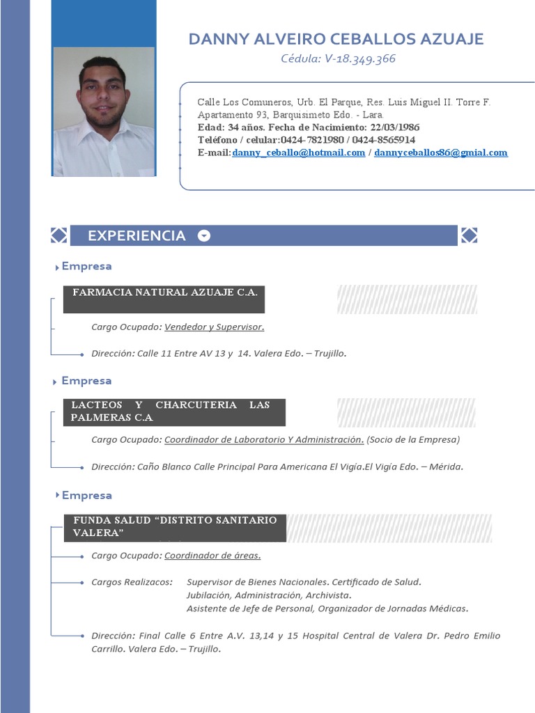 Curriculum Danny Ceballos | PDF | Cuidado de la salud | Ciencias de la Salud