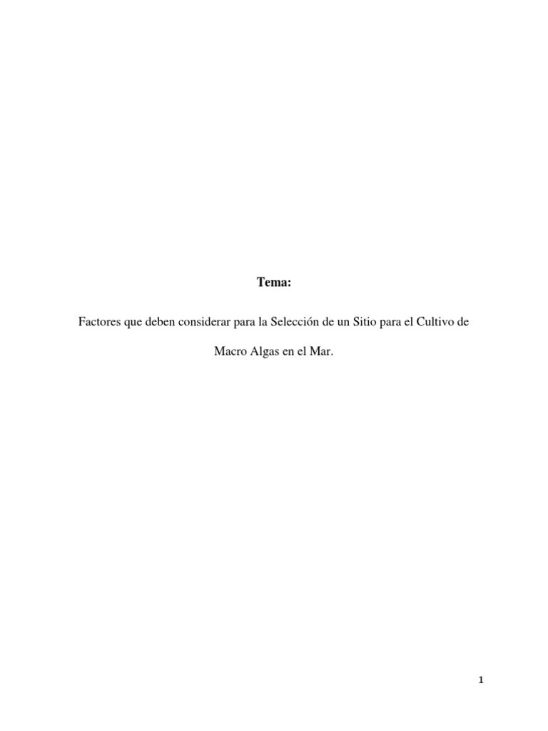 Proyecto Macro Algas | PDF