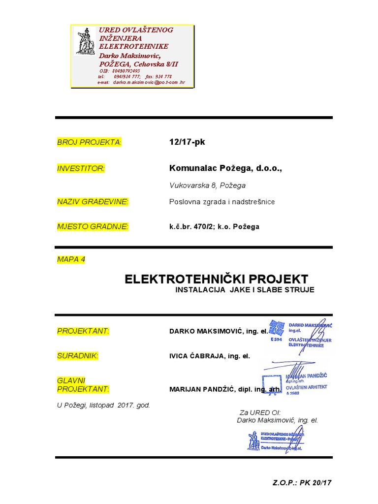 00 Tehnicki Opis GP ELEKTRO | PDF