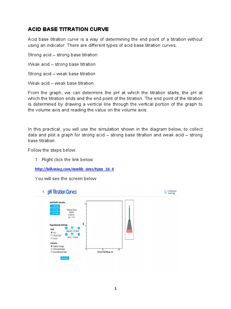 Acid Base Titration Curve Lab | PDF