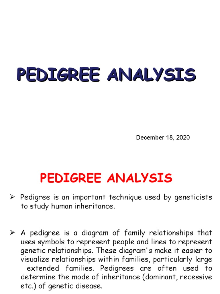 Pedigree Analysis 18 12 2020 | PDF | Dominance (Genetics) | Zygosity