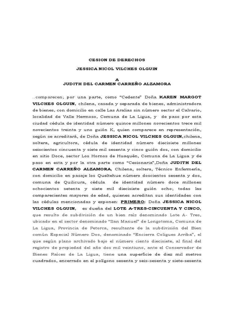 Cesión de Derechos de Inmueble | PDF | Ley común | Justicia