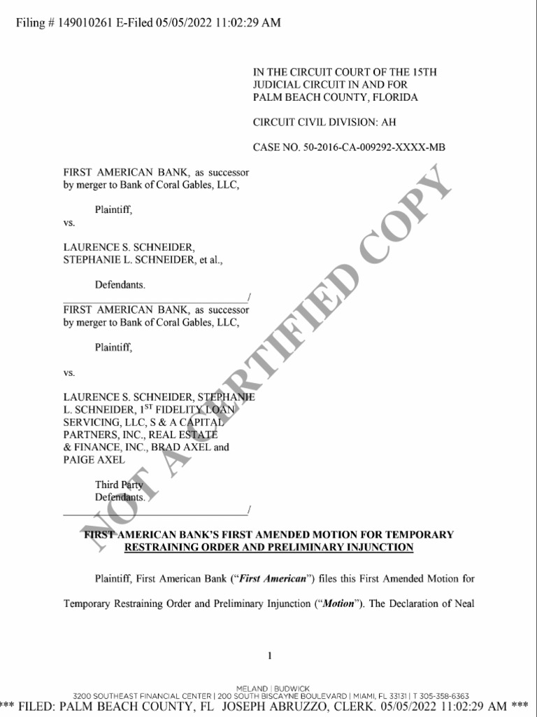 962 First American First Amended Restraining Order Injunction 149010261 | PDF | Injunction ...