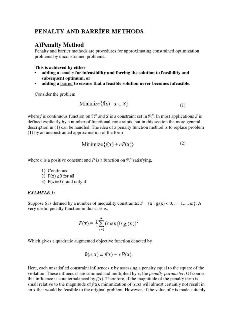 Penalty and Barrier | Download Free PDF | Mathematical Optimization ...