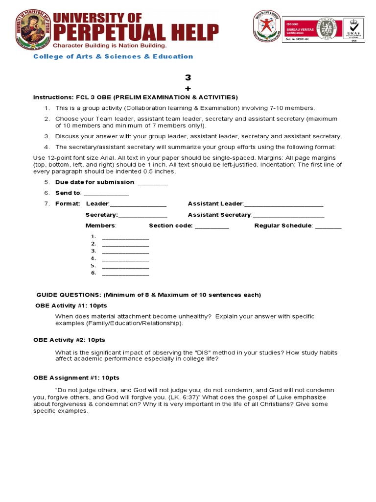 FCL Prelim | PDF | Perfection | Hope