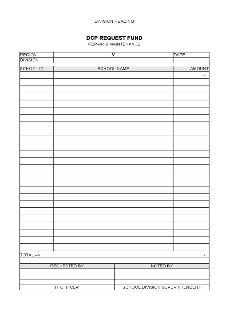 DCP Repair & Maintenance Request Form | PDF