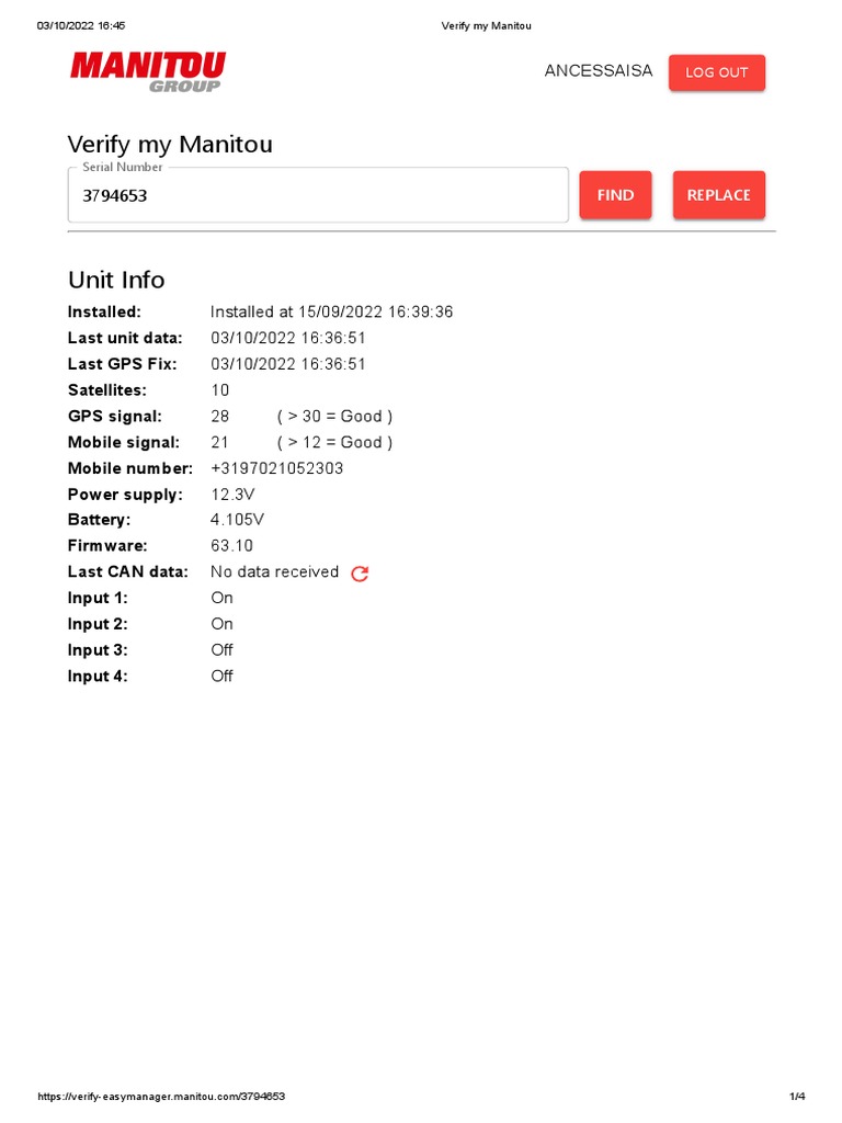 Verify My Manitou | PDF | Global Positioning System | Telecommunications