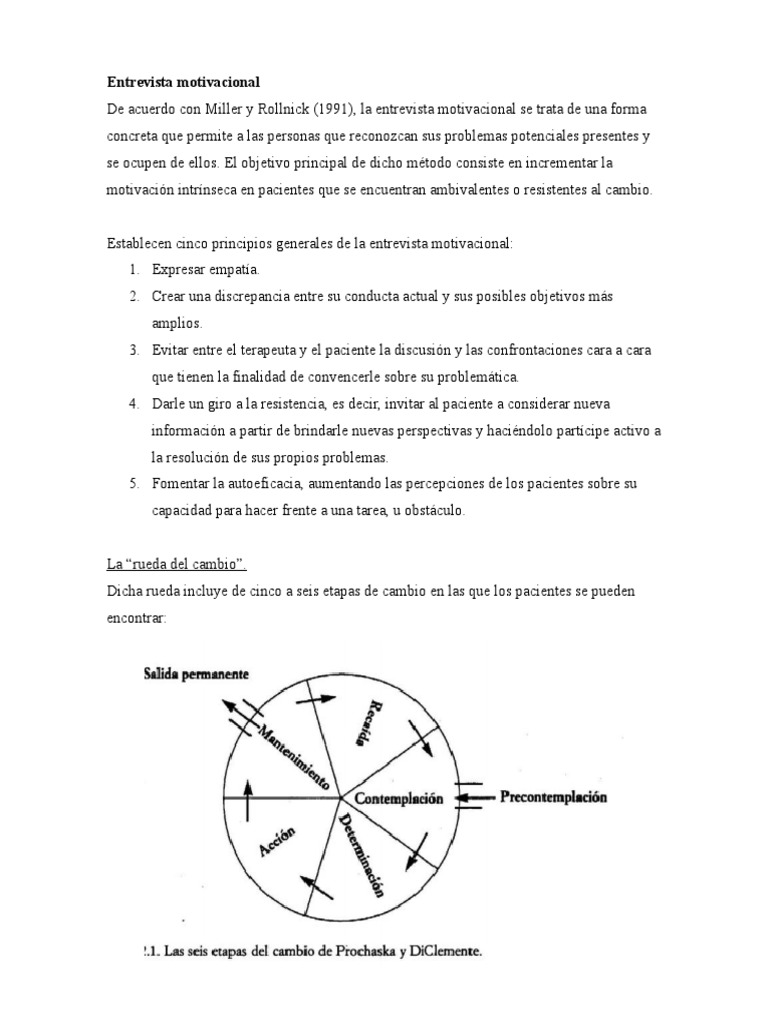 Entrevista Motivacional - Docx Millner y Rodnick | PDF | Motivación ...