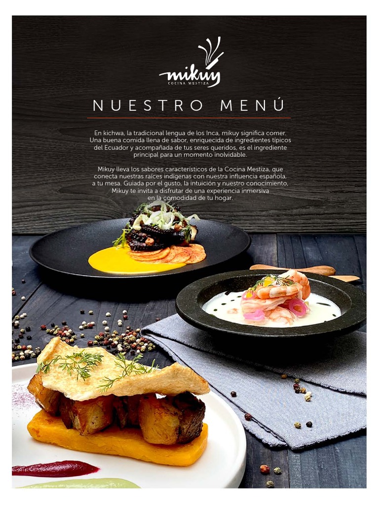 Restaurante Casa Gangotena Domicilio Menu Mikuy Quito Ecuador Comida ...