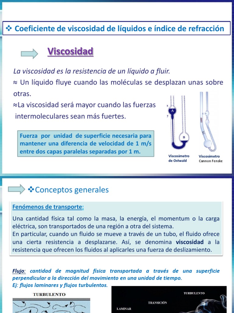 Conceptos Clave de Viscosidad | PDF | Viscosidad | Gases