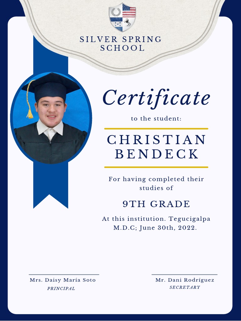 Certificado Diploma 9no Grado | PDF