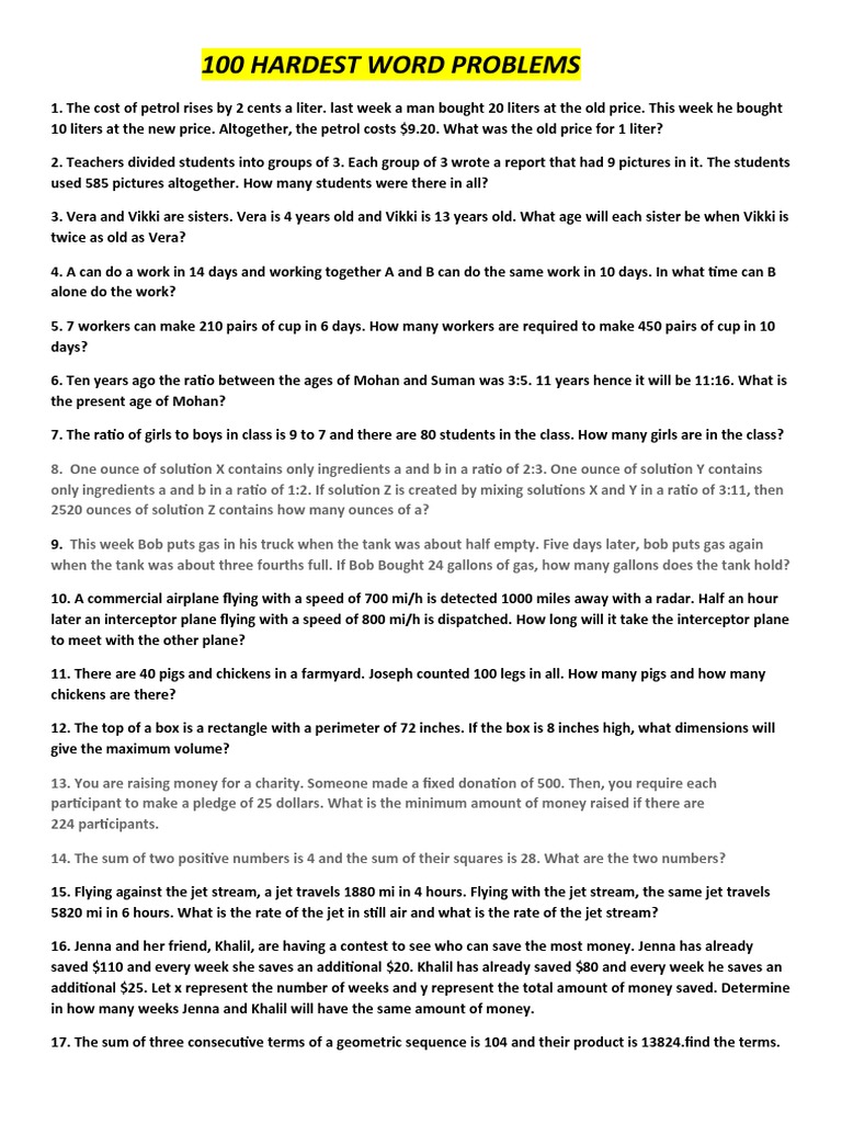 100 Hardest Problems | PDF | Interest | Triangle