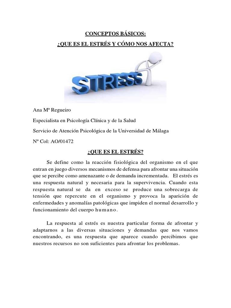 Estrés: Definición y Estrategias de Afrontamiento | PDF | Estrés ...