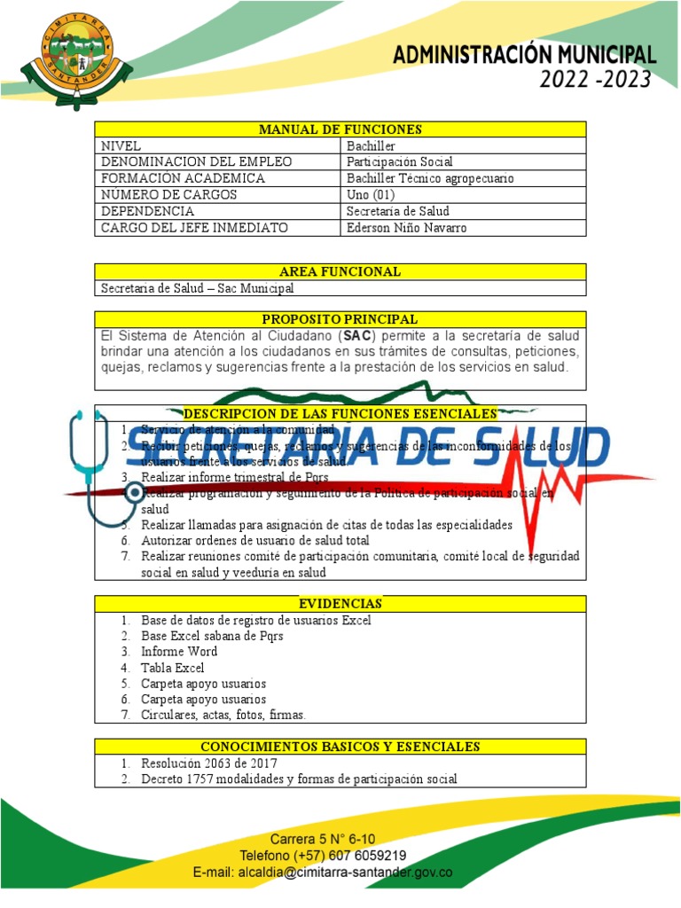 Formato Manual de Funciones | PDF