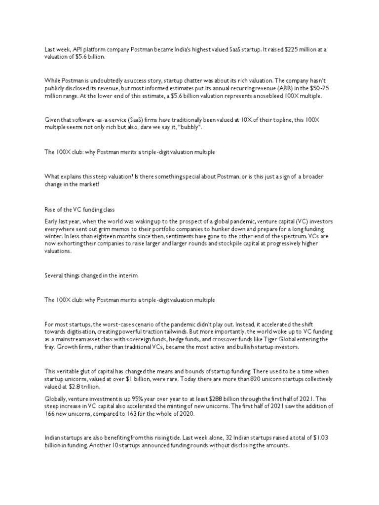 The 100X Club: Why Postman Merits a Triple-Digit Valuation Multiple ... The 100X Club: Why Postman Merits a Triple-Digit Valuation Multiple ...